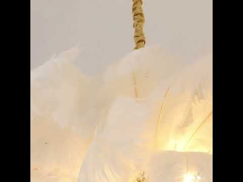 O'Moore Nordic Luxury Pendant Light, Brass/Feather