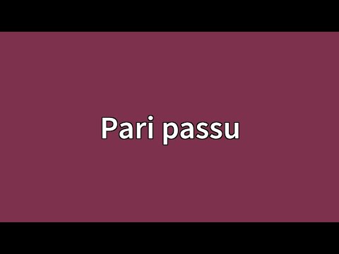Pari passu Meaning