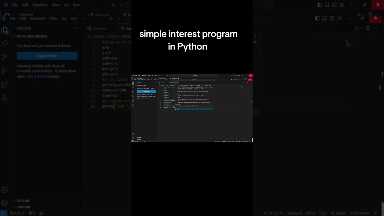 calculate simple interest 😜 program in Python