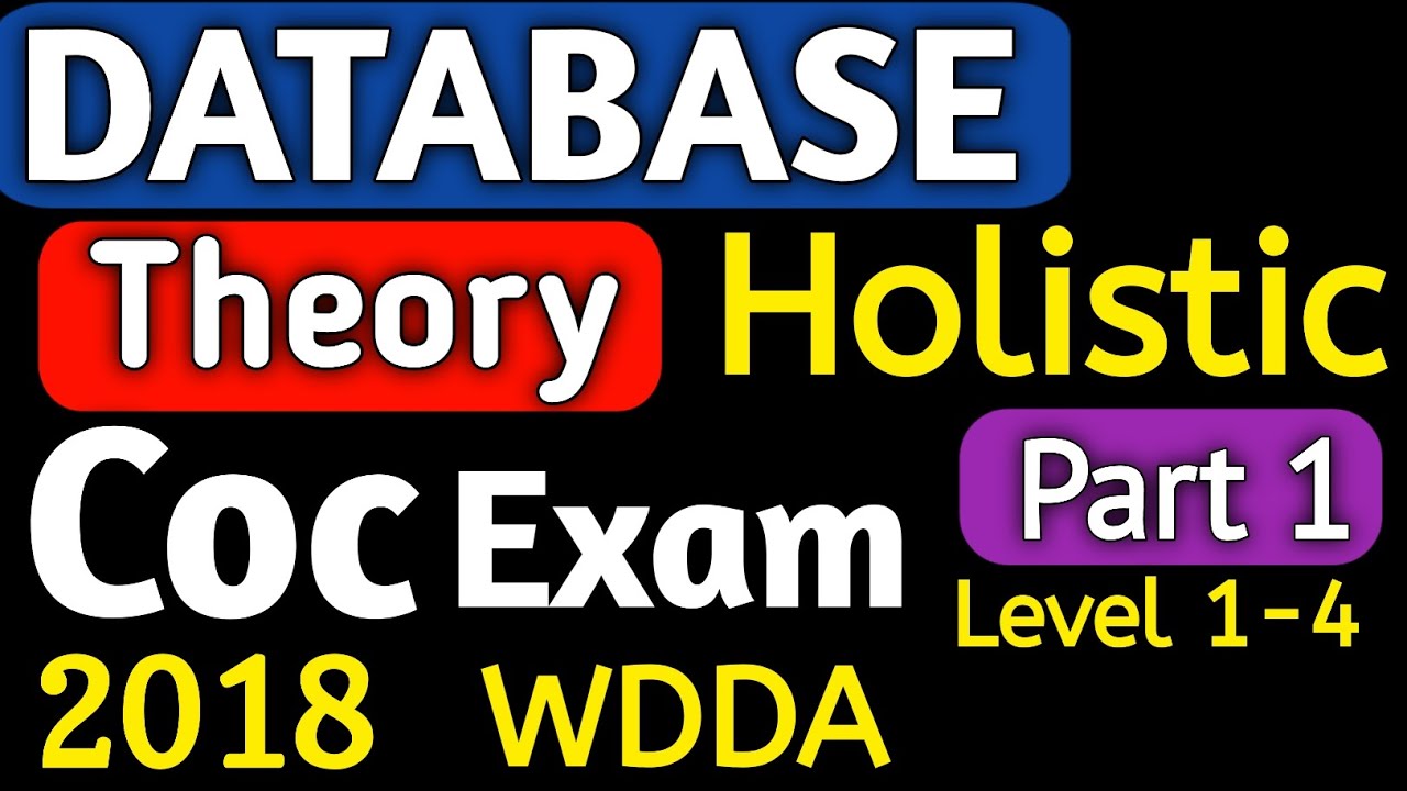 WEB DEVELOPMENT AND DATABASE ADMINISTRATION Holistic Theory Coc Exam Level 1-4 (Part_1) #WDDBA