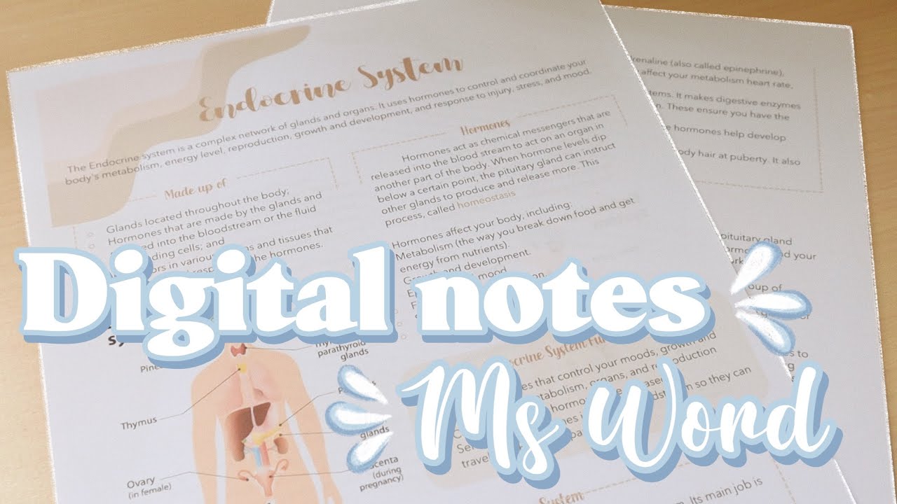 DIGITAL NOTETAKING USING MSWORD I How to make aesthetic notes in Microsoft word