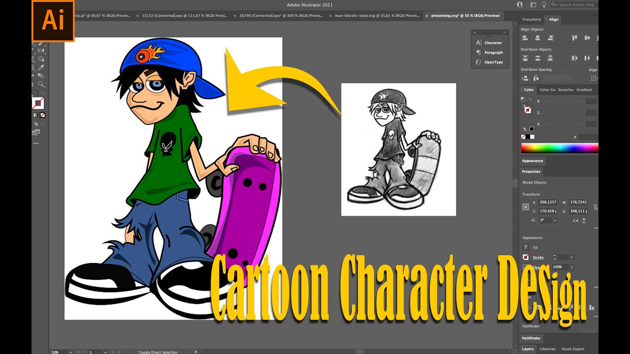 Adobe illustrator Tutorial : Cartoon Character Design . ( Must Watch ) #illustrator