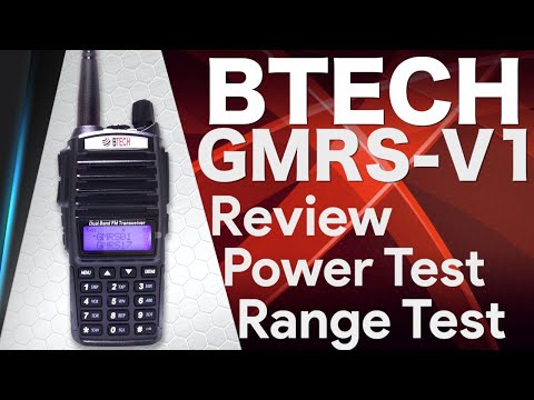 BTech GMRS-V1 Review, Power Output and Range Test - GMRS Repeater Capable Walkie Talkie Handset