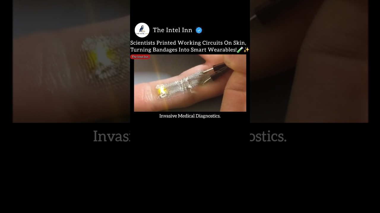 Scientists Printed Working Circuits On Skin, Turning Bandages Into Smart Wearables! 🧪✨️#FutureTech