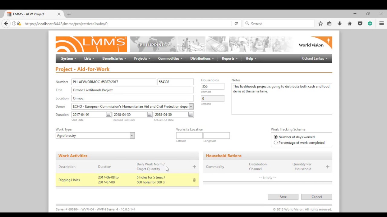 2.1 How to create a Aid For Work Project
