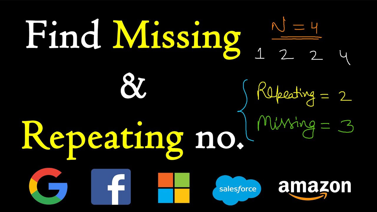 Find missing and repeating number