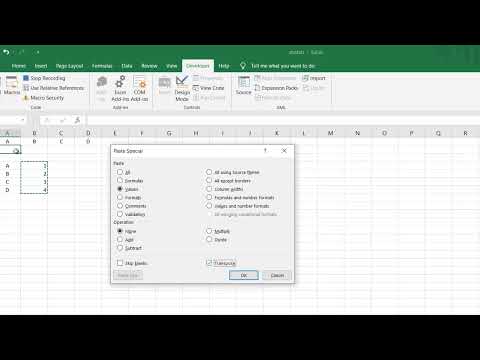 EXCEL Record Macro to Transpose Cells