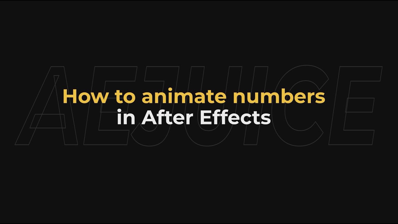 How to Animate Numbers in After Effects - AEJuice Tutorials