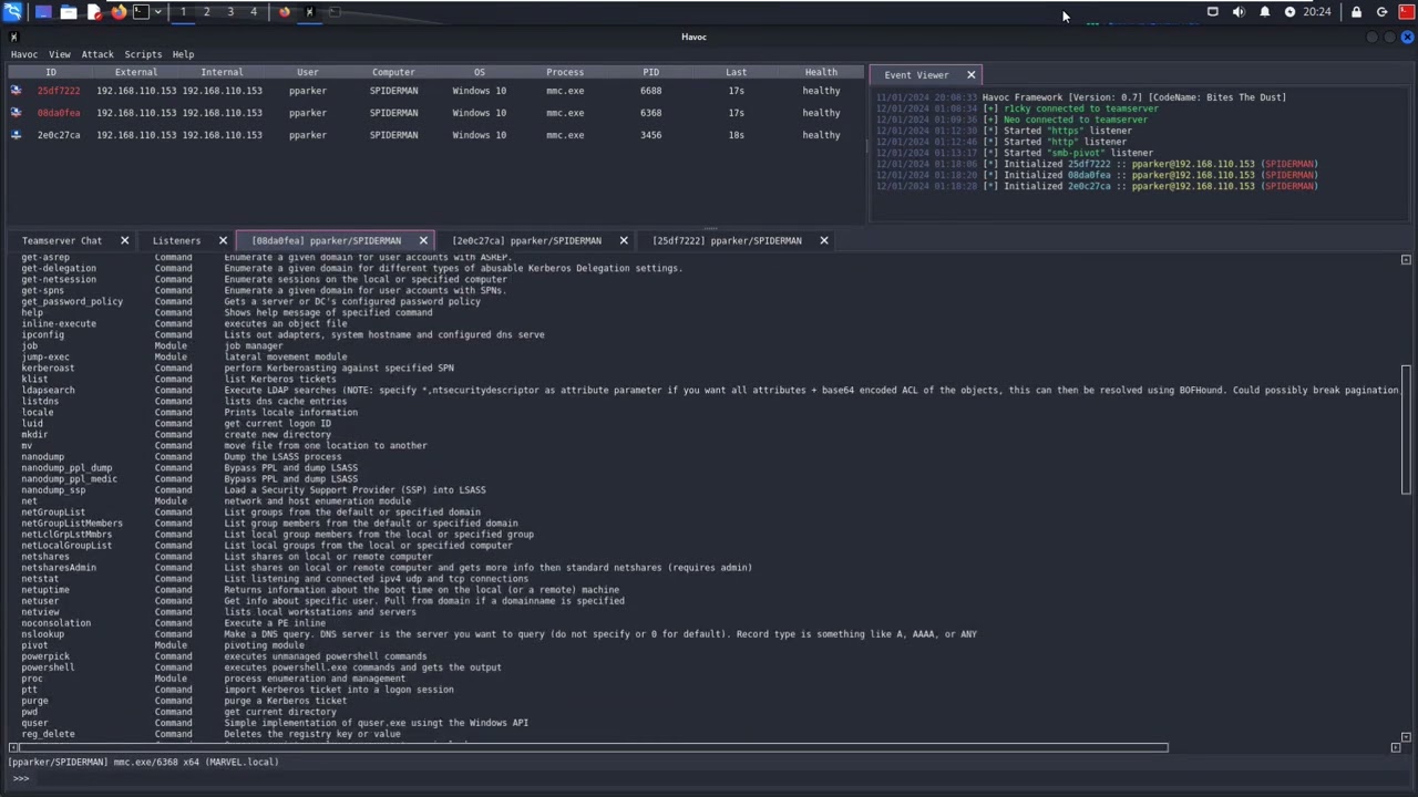 Havoc C2 Client User Interface - Overview
