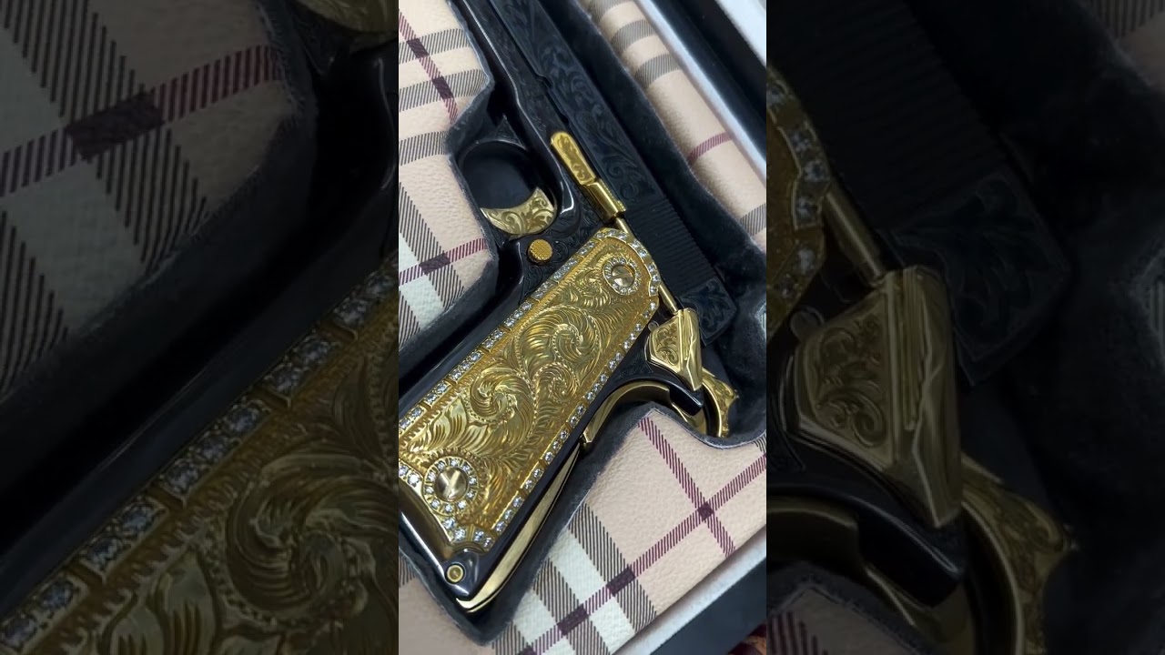laser engraving colt 1911 scroll design