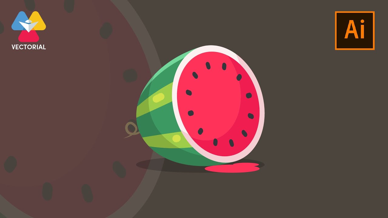 Watermelon tutorial in Adobe Illustrator 2020