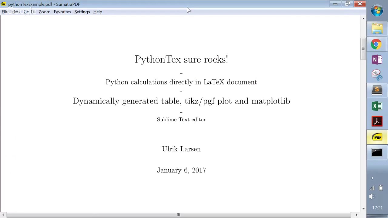 pythontex Latex with Python