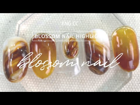 BLOSSOM NAIL | Latte marble nail art🧡 that is steady👍 all year long🌈 [ENG][JPN][VET]