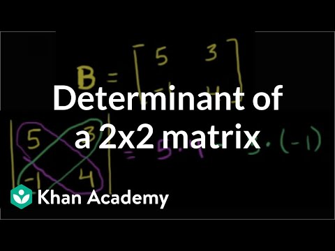 Finding the determinant of a 2x2 matrix | Matrices | Precalculus | Khan Academy