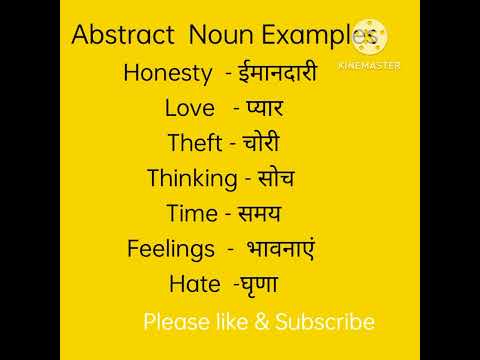 Abstract Noun Examples