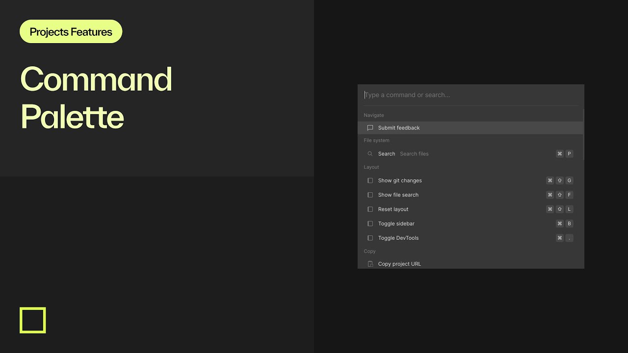 Command Palette - CodeSandbox Projects