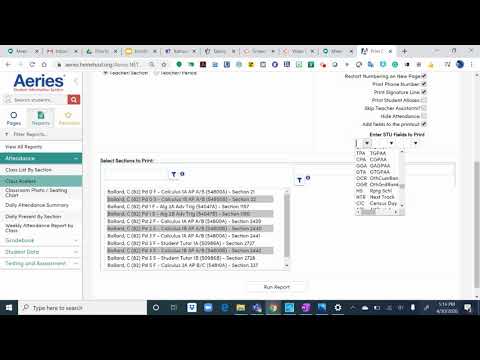 Extracting student email address out of Aeries