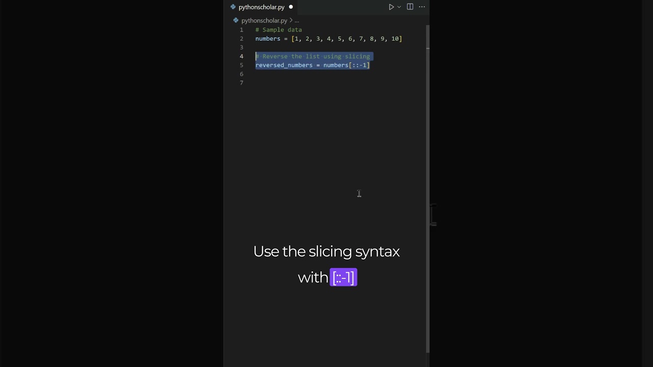Python - Reversing Lists with SLICING [::-1] #coding #programming #python