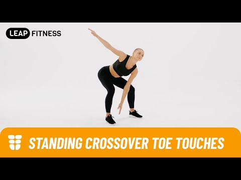Standing Crossover Toe Touches Stretch | myworkouts.io