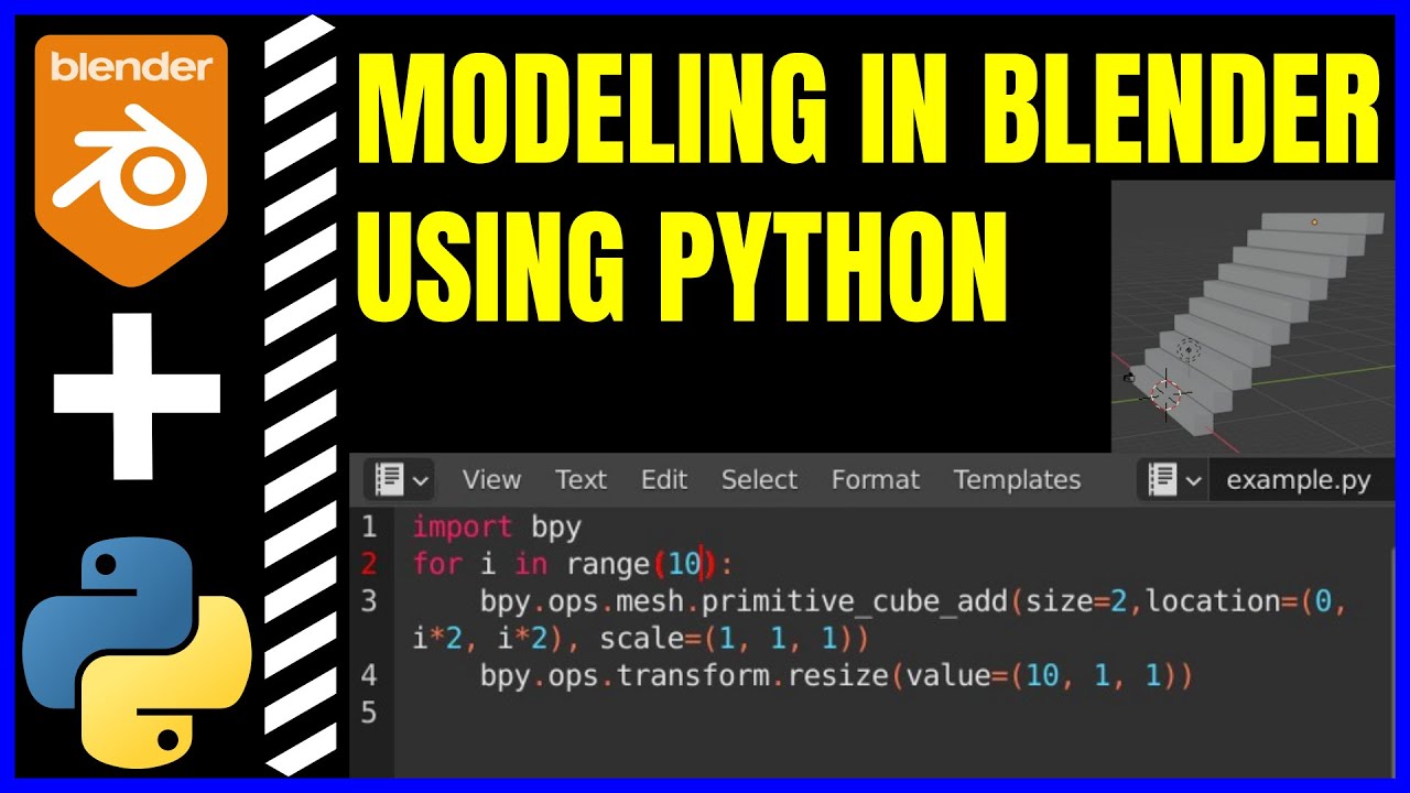 Make staircase in blender using python