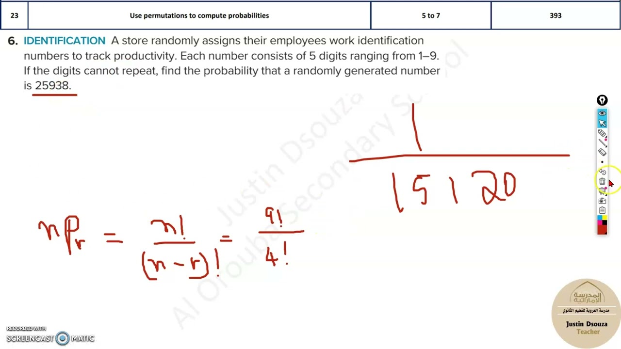 G10Adv 23 Use permutations to compute probabilities