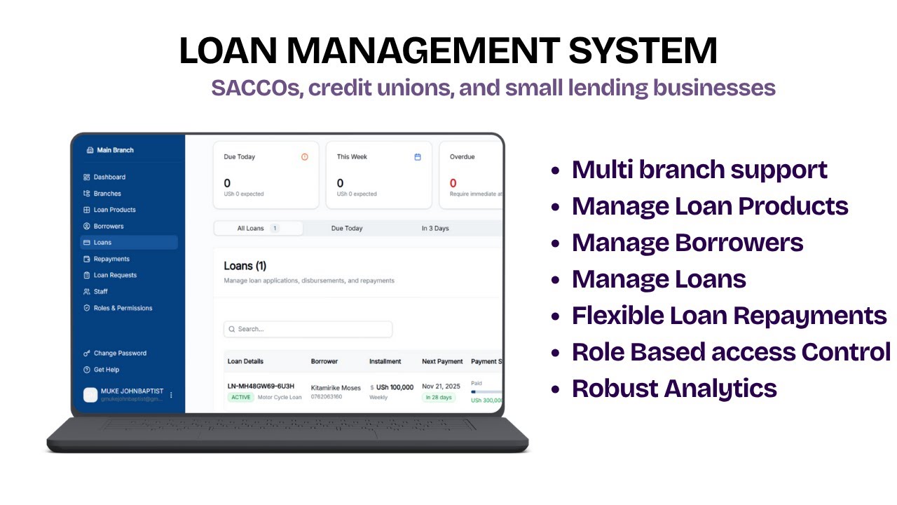 Loan Management System Demo|  Complete Feature Walkthrough |Multi-Branch Support, Payment Tracking