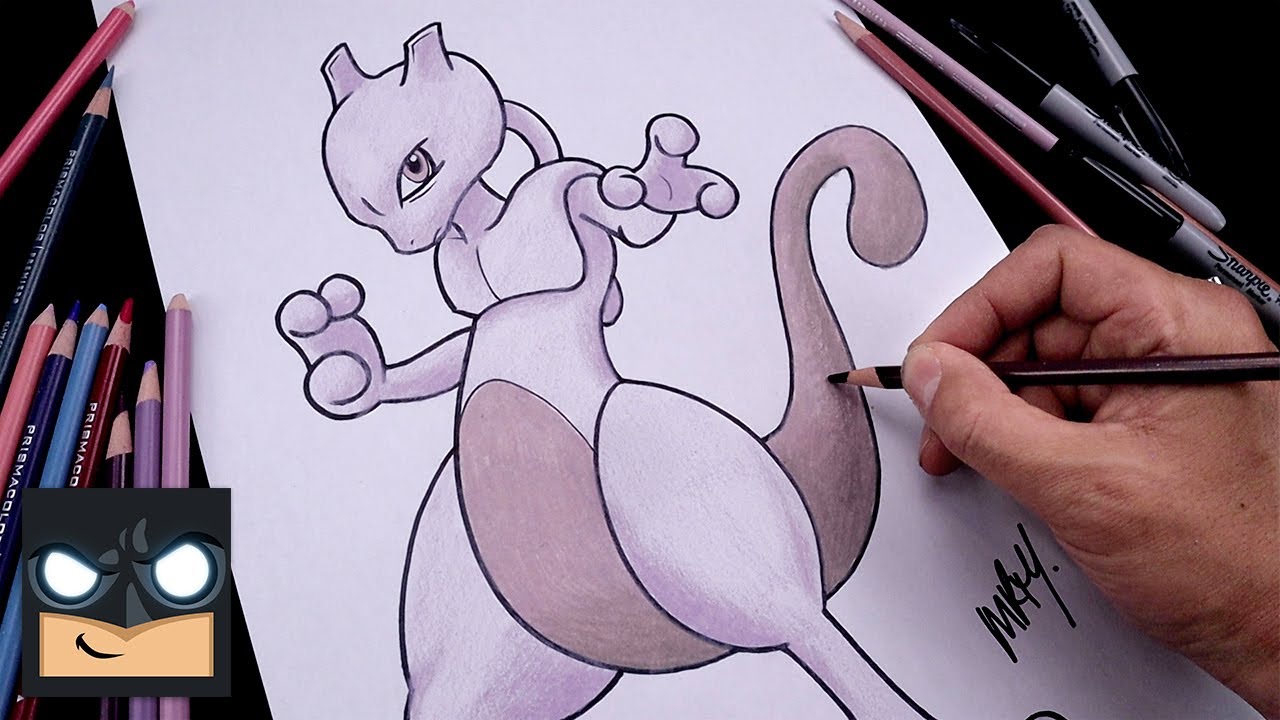 How To Draw Pokemon Like a Pro | Mewtwo Draw & Color
