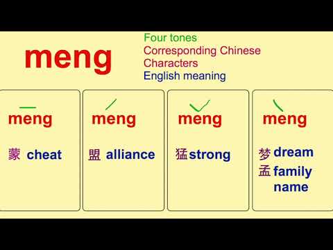 How to pronounce MENG in chinese. Meng sound in four tones of Chinese.