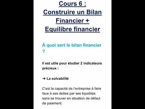 Construction du bilan financier et équilibre financier [Finance d'entreprise]