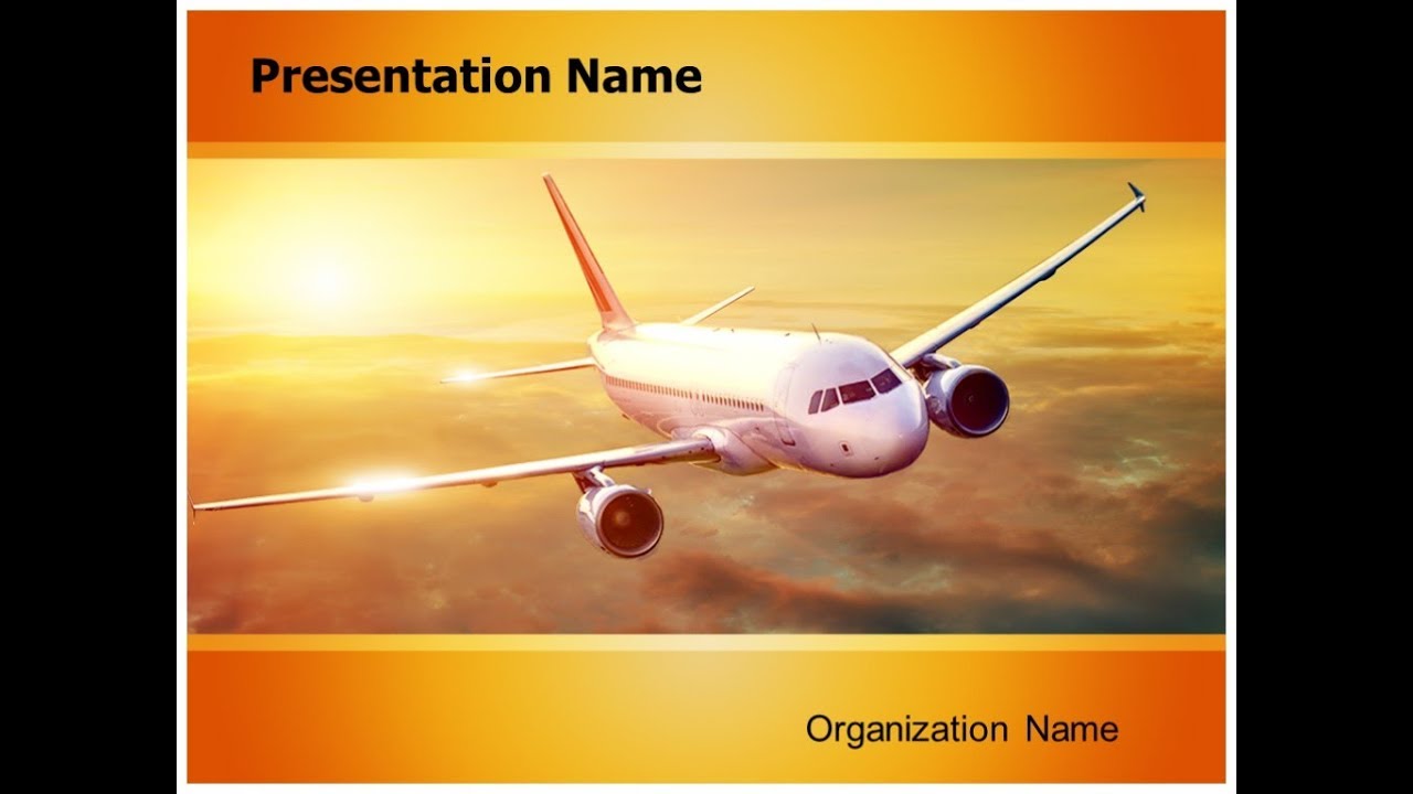 Airplane PPT PowerPoint Template | thetemplatewizard.com