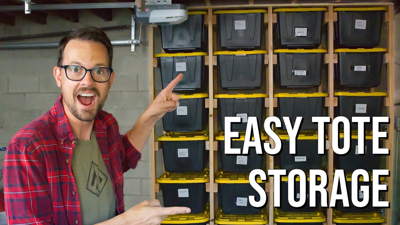 Super Easy DIY Tote Storage Rack | Free Plans