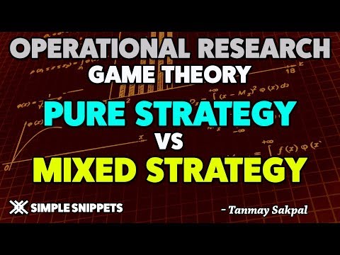 Pure And Mixed Strategy In Game Theory Solved Problems Video Lecture