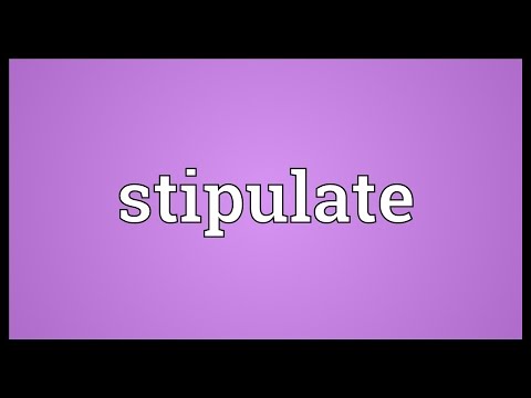 Stipulate Meaning
