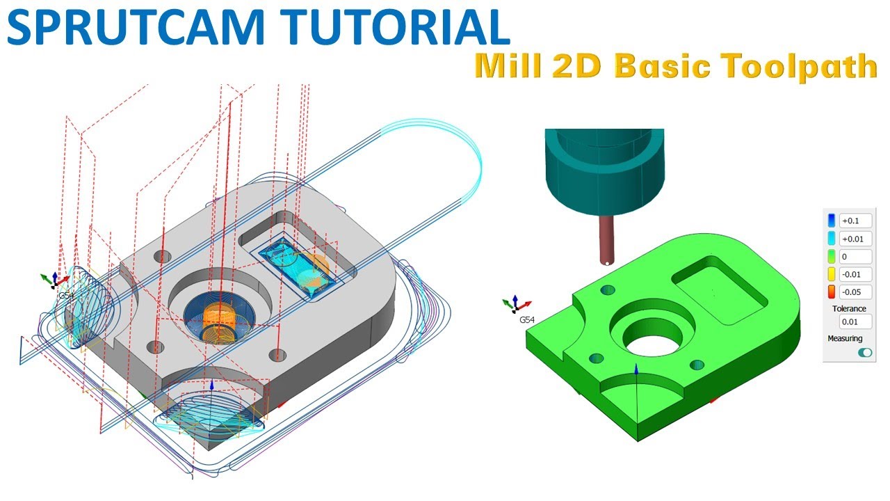 SprutCAM Tutorial #165 | SprutCAM Mill 2D Toolpath Basic Beginners