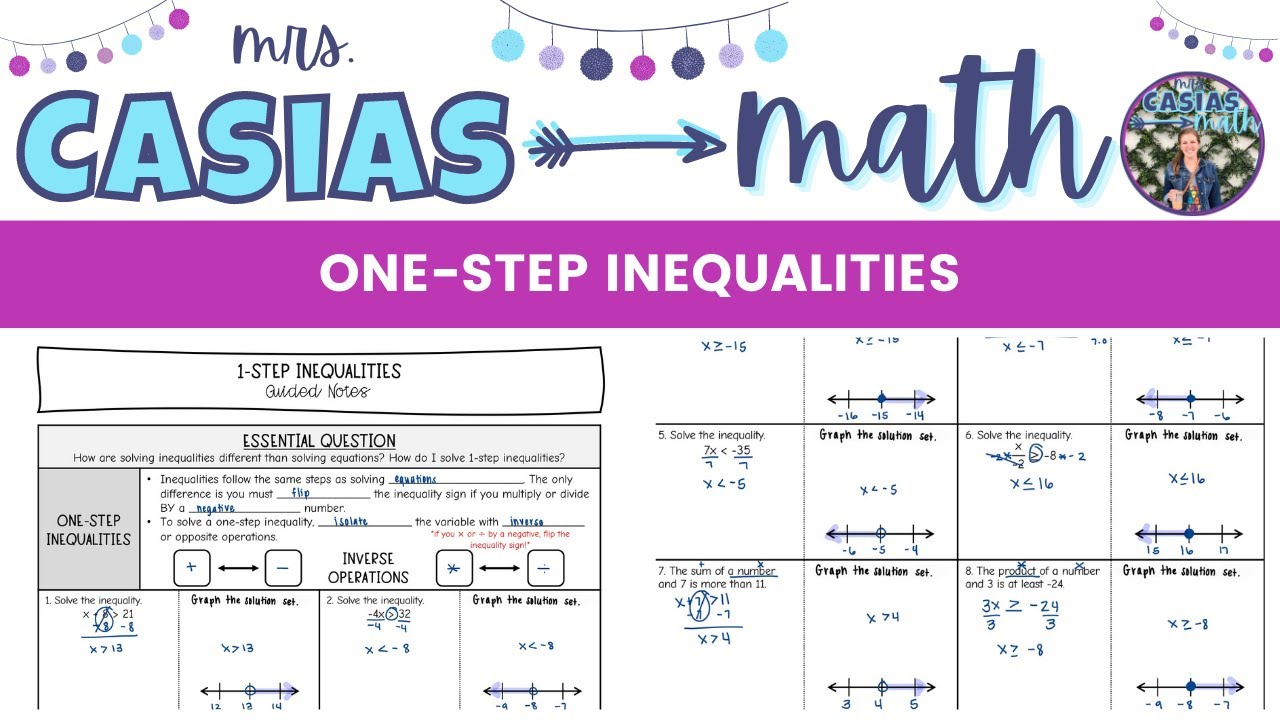 Solving and Graphing One-Step Inequalities | How to Solve an Inequality | 7th Grade Math Lesson