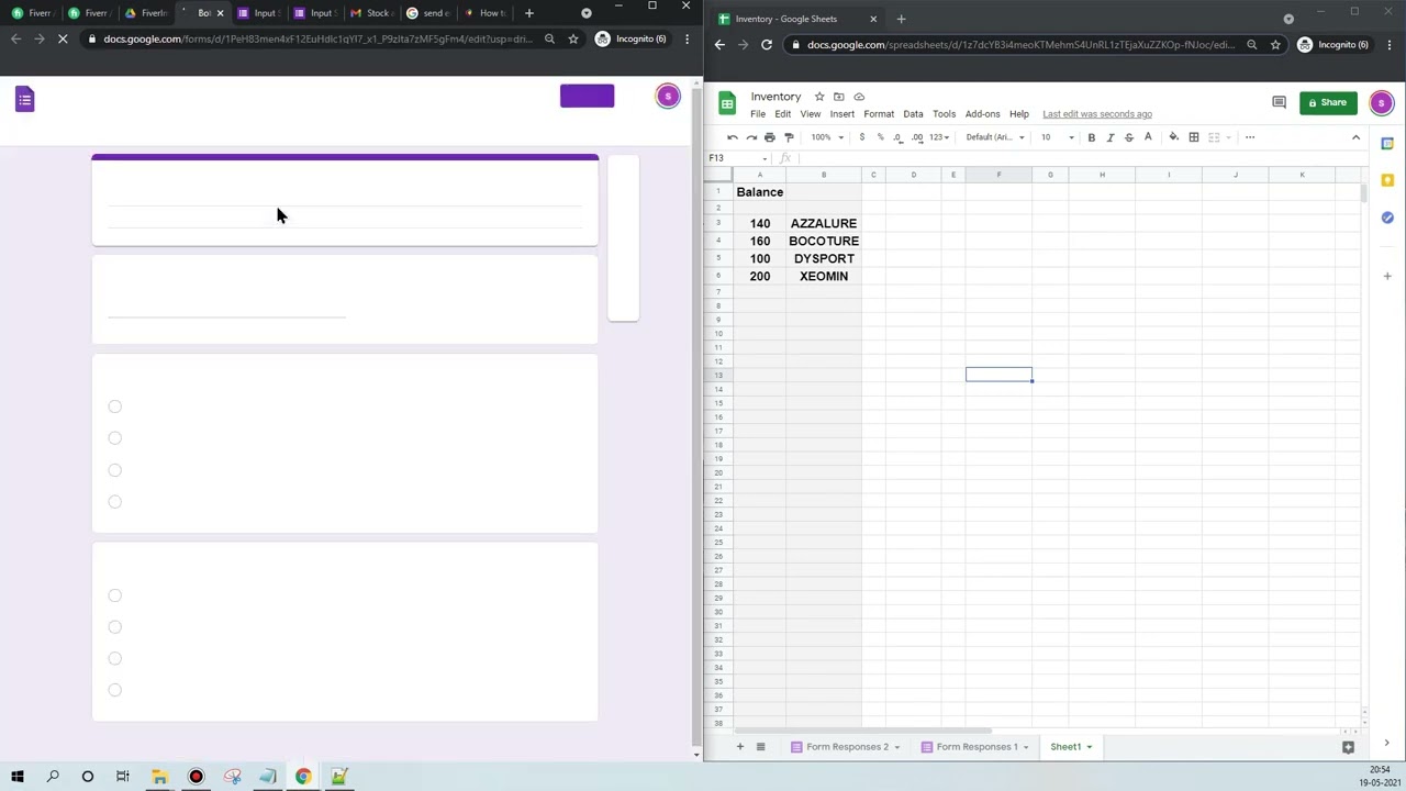 Simple inventory management using google forms