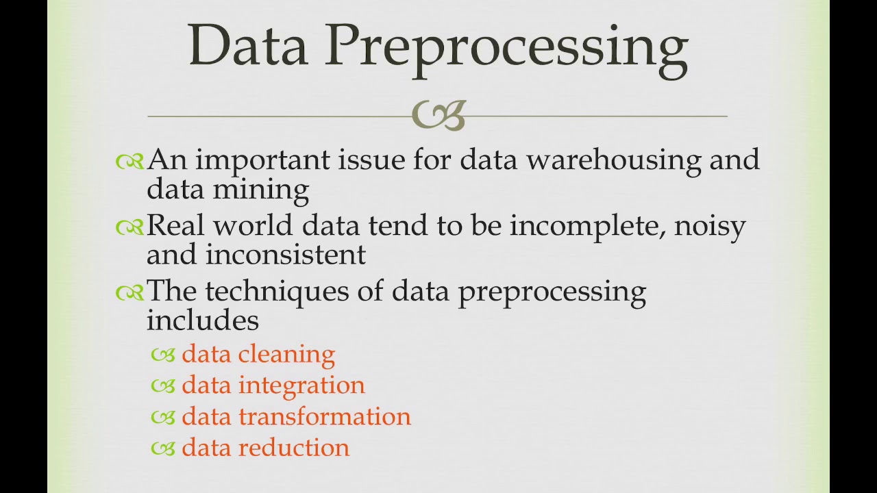 Data Preprocessing 2 Data Cleaning