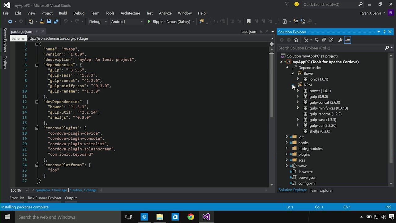 Tools for Apache Cordova in Visual Studio 2015