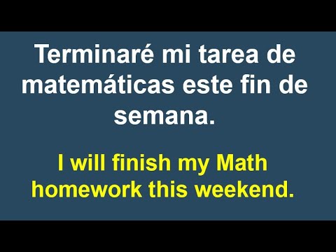 In Spanish, Future Tense (Will) Sentences With Pronunciation