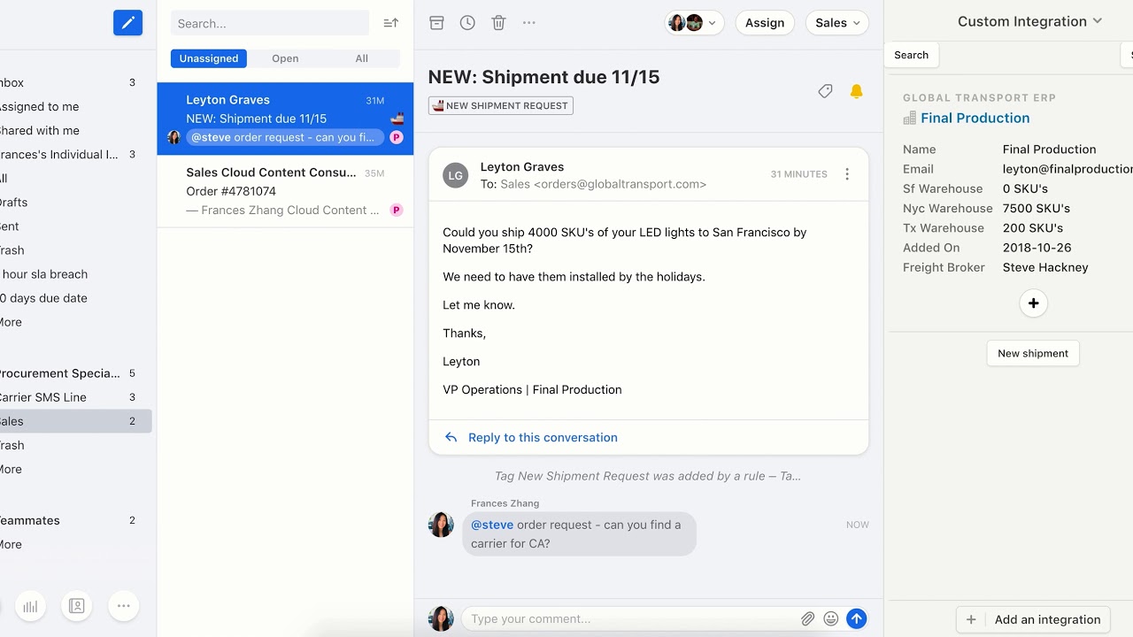 Quick Demo – Front for Logistics