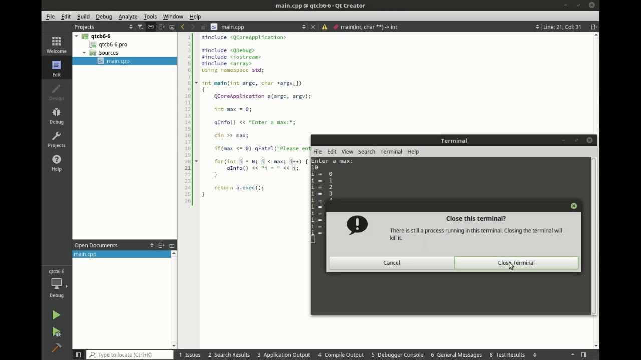 For Loop - Udemy Preview - Qt Core Beginners