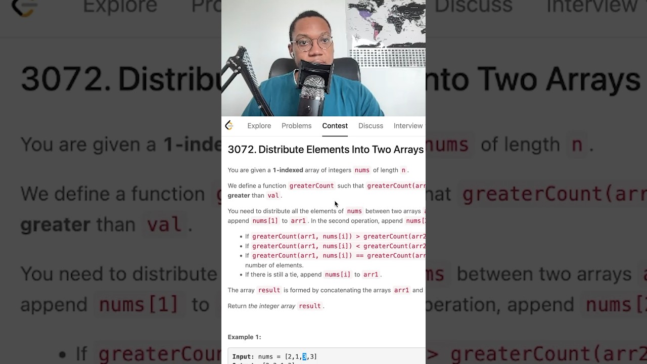 I solved Distribute Elements into Two Arrays in Python #python #programming #leetcode