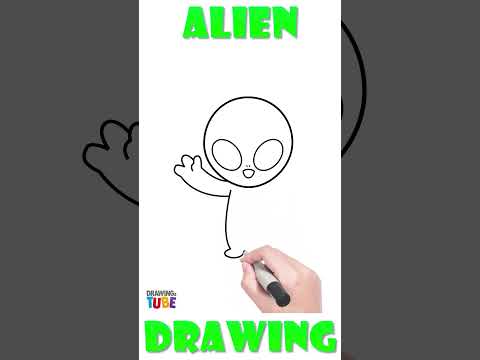 Cute Alien Drawing for Kids, Toddlers 👽🎨✏️🖍️- Step by step Drawing #drawing #howtodraw #easydrawing