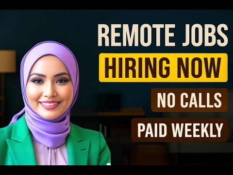 10 Remote Jobs HIRING NOW Get Paid Weekly No Calls, No Degree