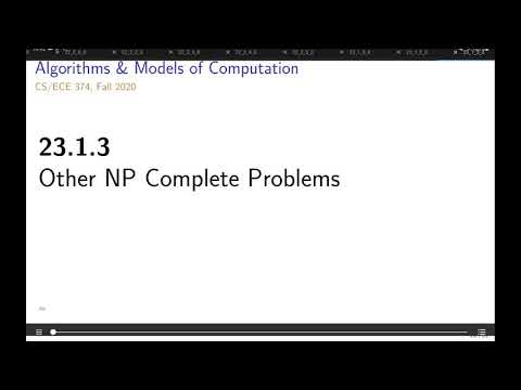 UIUC CS 374 FA 20: 23.1.3. Other NP Complete Problems