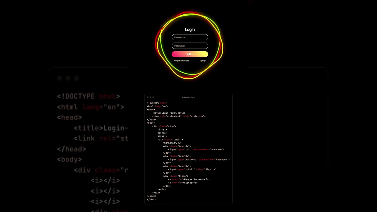Create a Stylish Login  Page using HTML & CSS | Step-by-Step Tutorial for Beginners #coding #htmlcss