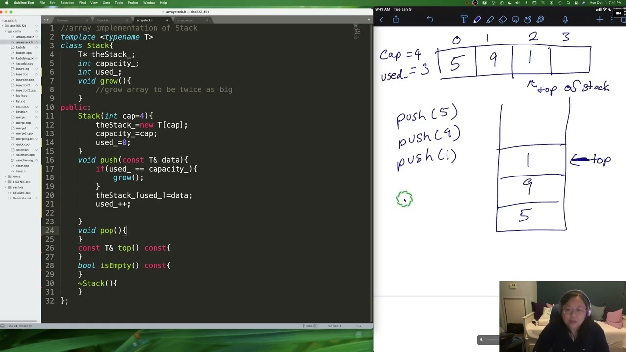 Stacks and Queues 04: Array based Stack Implementation