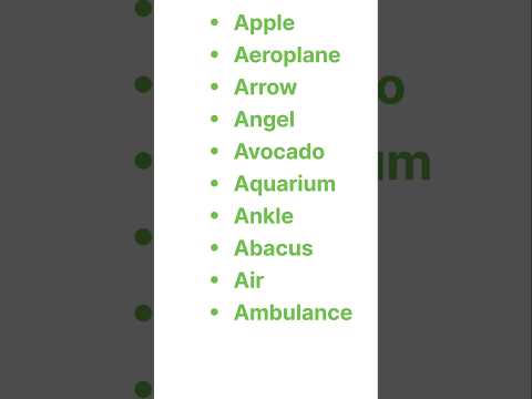 20 a letter words #shorts #alphabet #aletter #kidslearn