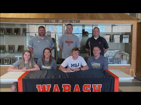 Wabash senior Bryant Boggs signs with Mount St. Joseph football on 5/21/21