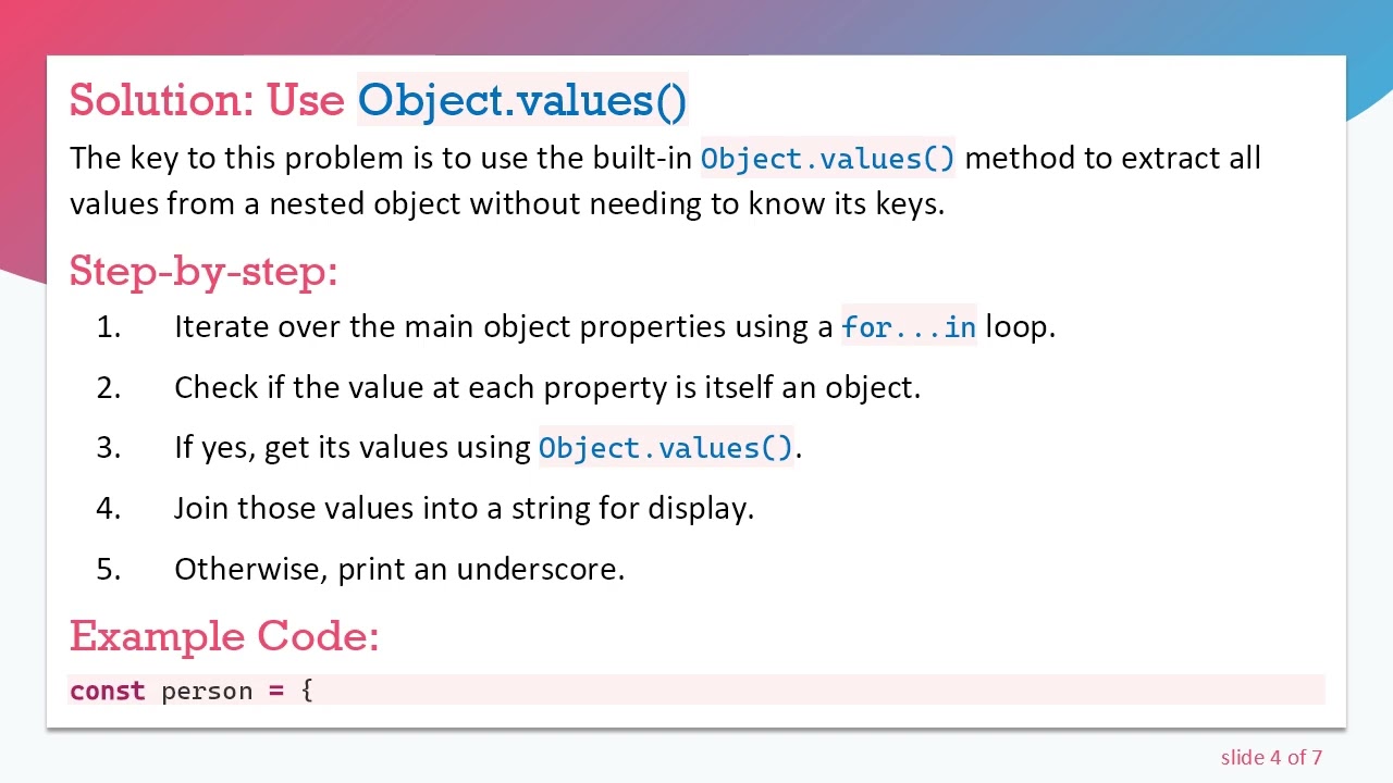 How to Access and Display Nested Object Values in JavaScript Without Knowing Property Names